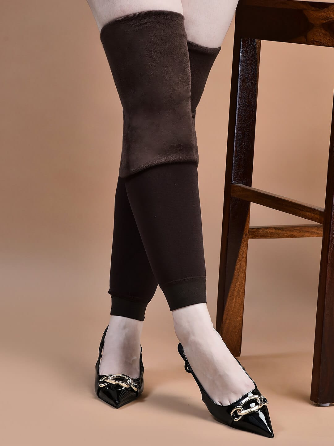 Winter Fur - Women Tights - Coffee - Max London India